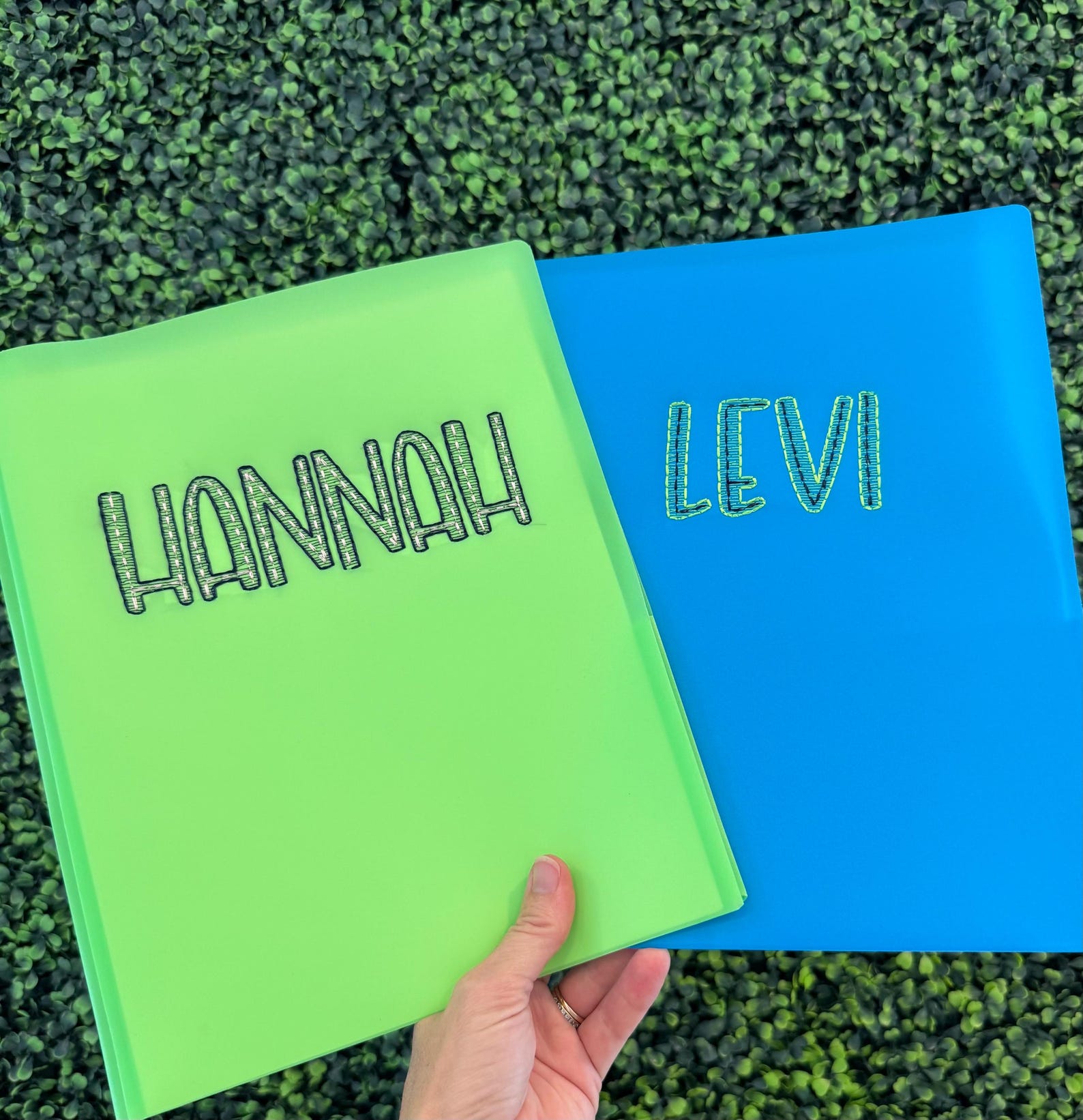 Monogrammed Embroidered Vinyl School Folder - Teacher Supplies - Etsy