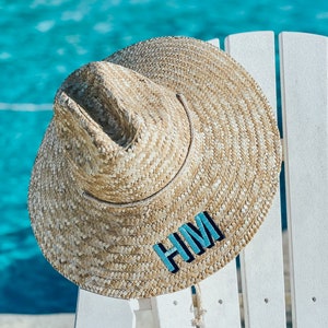 Straw Beachcomber Hat With Monogram - Etsy