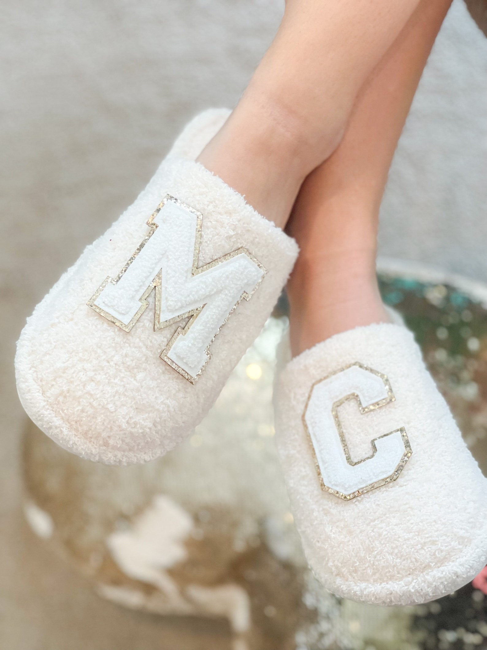 Custom Fuzzy Slippers Personalized With Patches Bridesmaid - Etsy