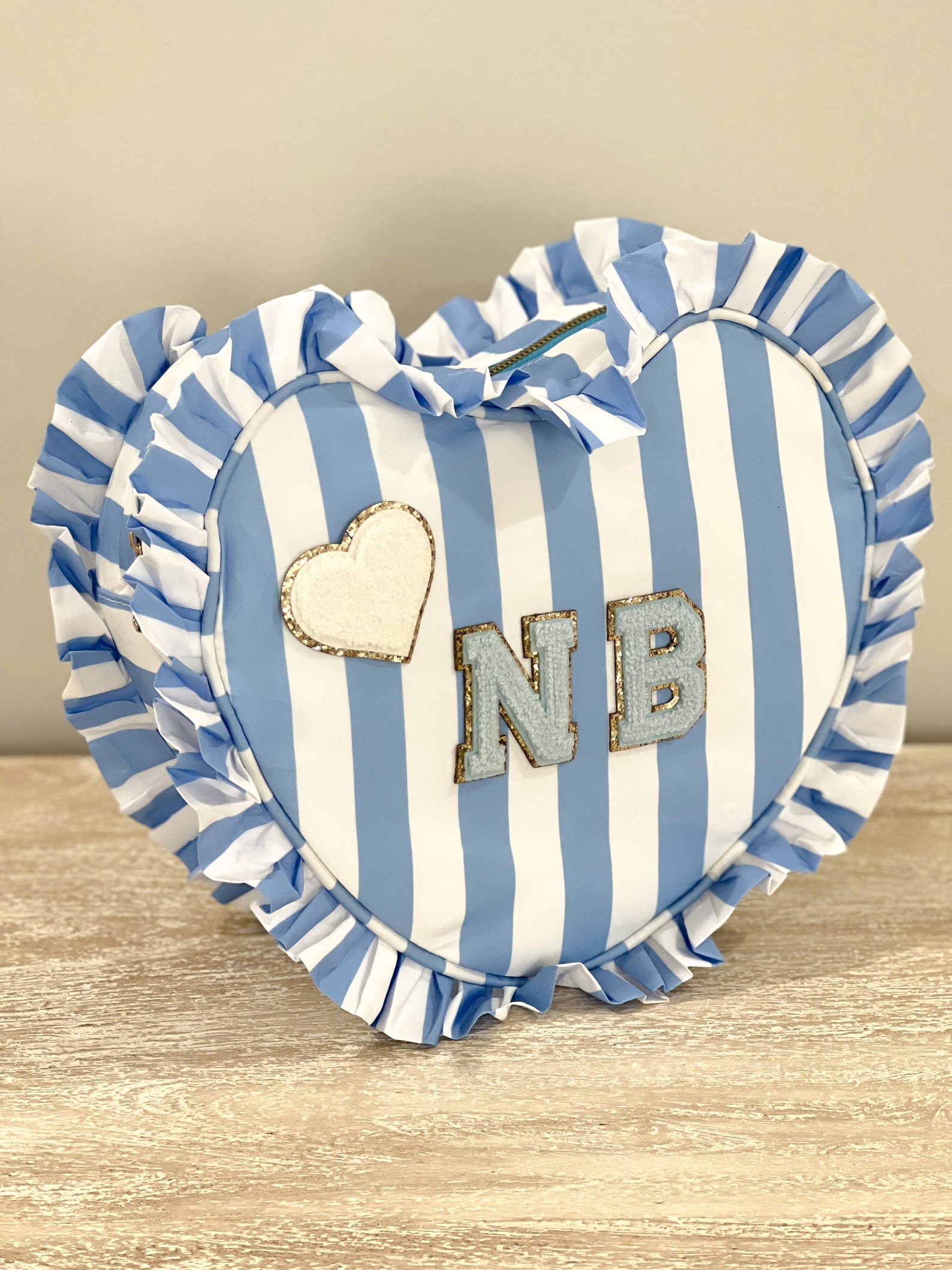 Pink Ruffle Heart Backpack With Chenille Varsity Letter - Etsy