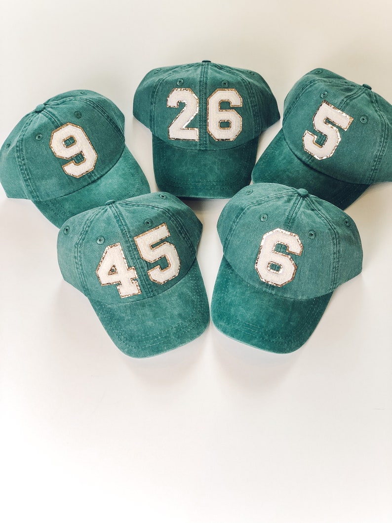 Custom Soccer Patch Hat – Chenille Varsity Number, Pigment Dyed - Etsy