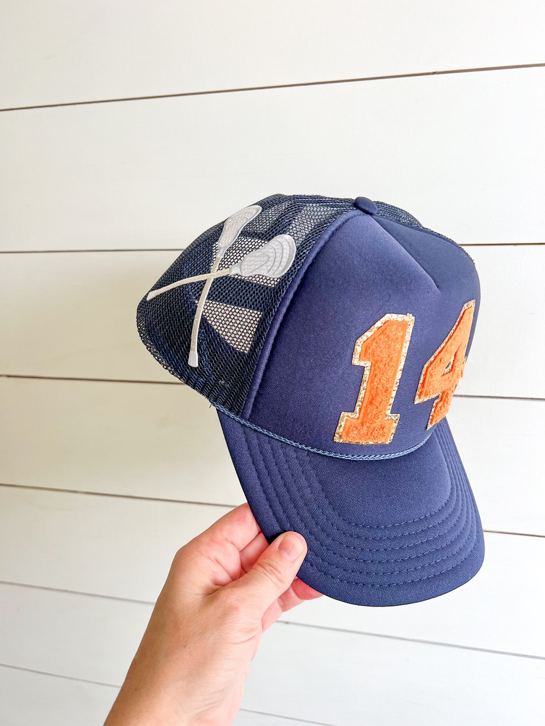 Lacrosse Patch Trucker Hat: Custom Team Number, Vintage Style - Etsy