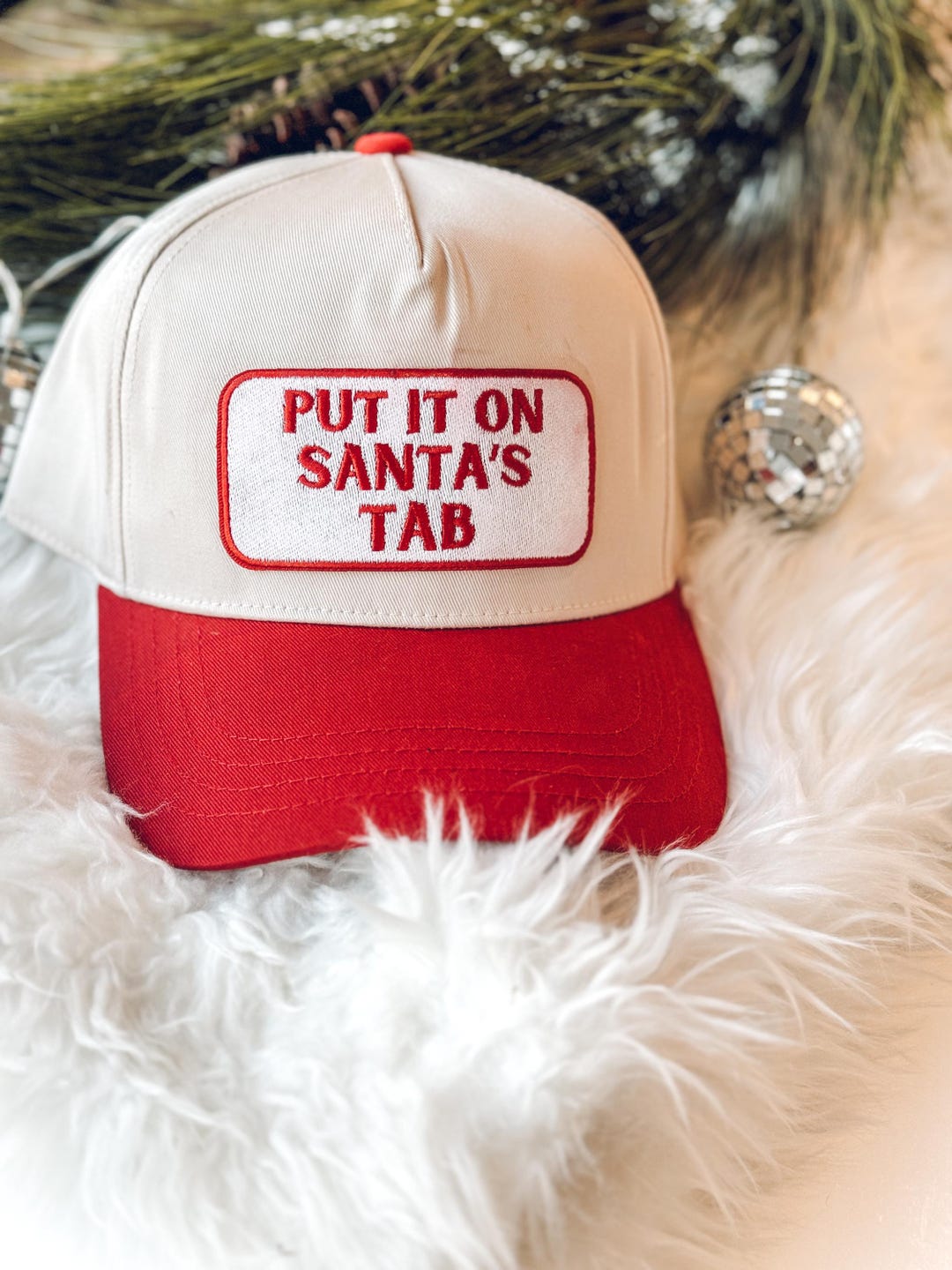 Santa's Tab Trucker Hat: Embroidered Patch, Funny Christmas Hat - Etsy