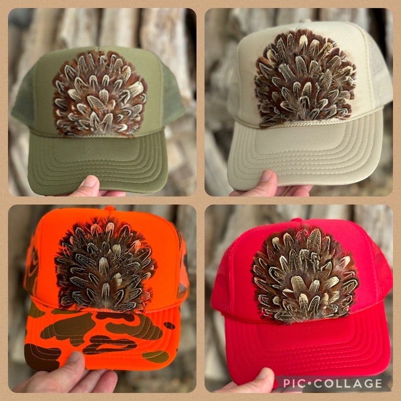 Pheasant Feathers Trucker Hat: Vintage Style, Custom Colors - Etsy