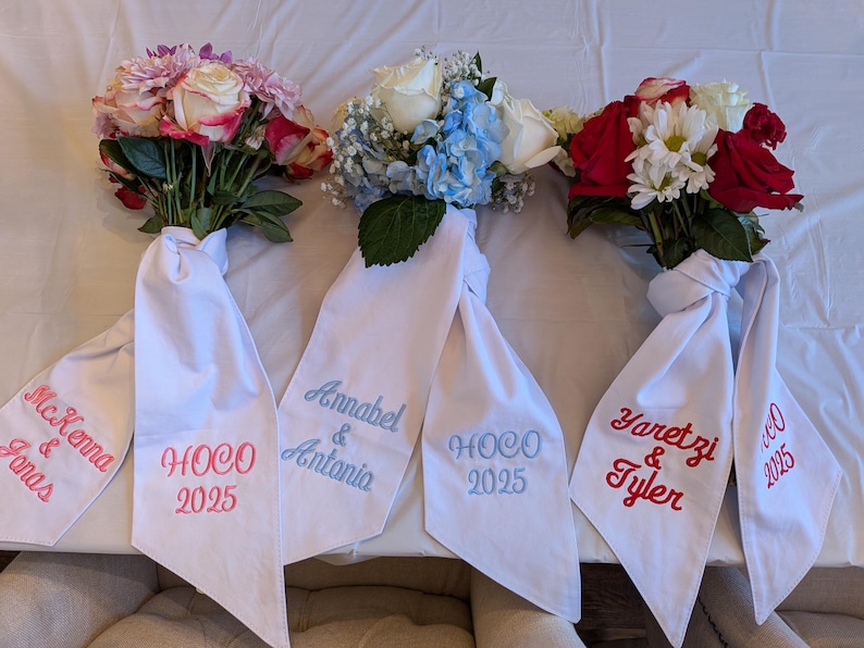 Monogrammed Flower Bouquet Wrap: Prom, HOCO, School Dance Sash - Etsy