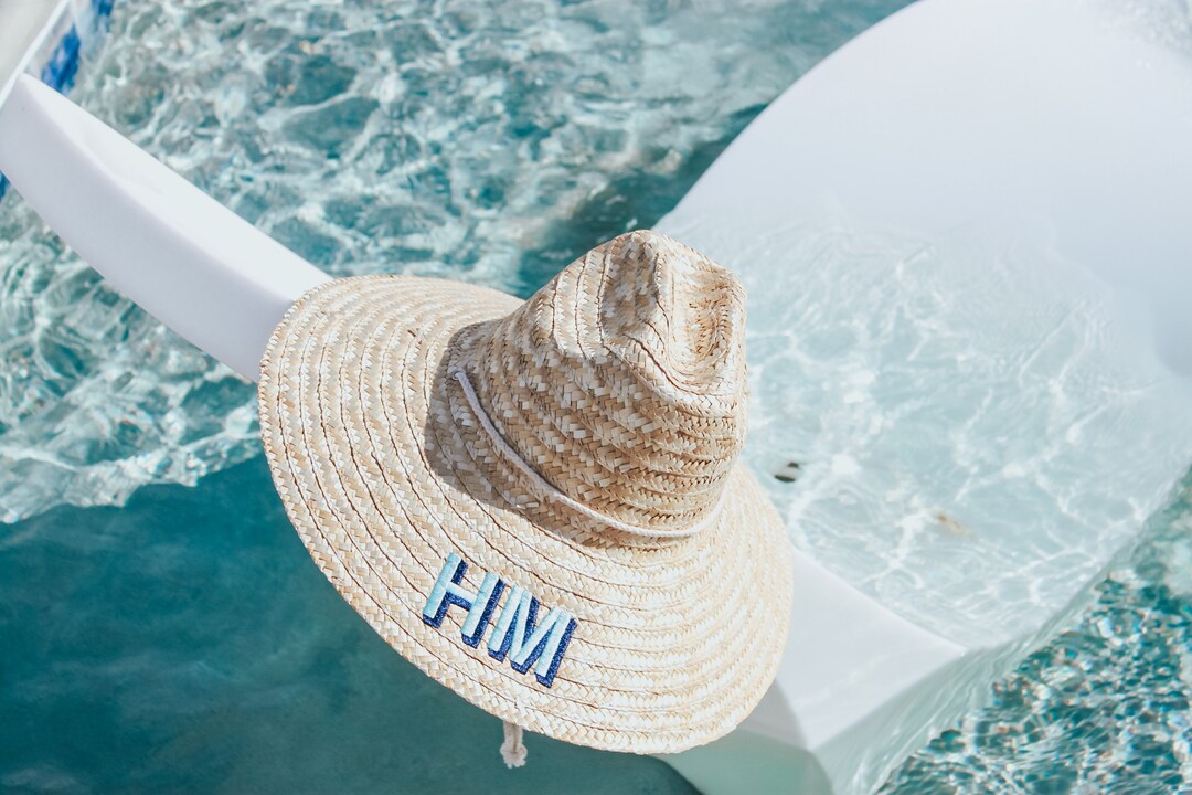 Embroidered Straw Beachcomber Wide Brim Hat - Etsy