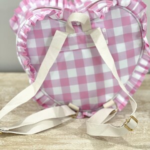 Pink Ruffle Heart Backpack With Chenille Varsity Letter - Etsy