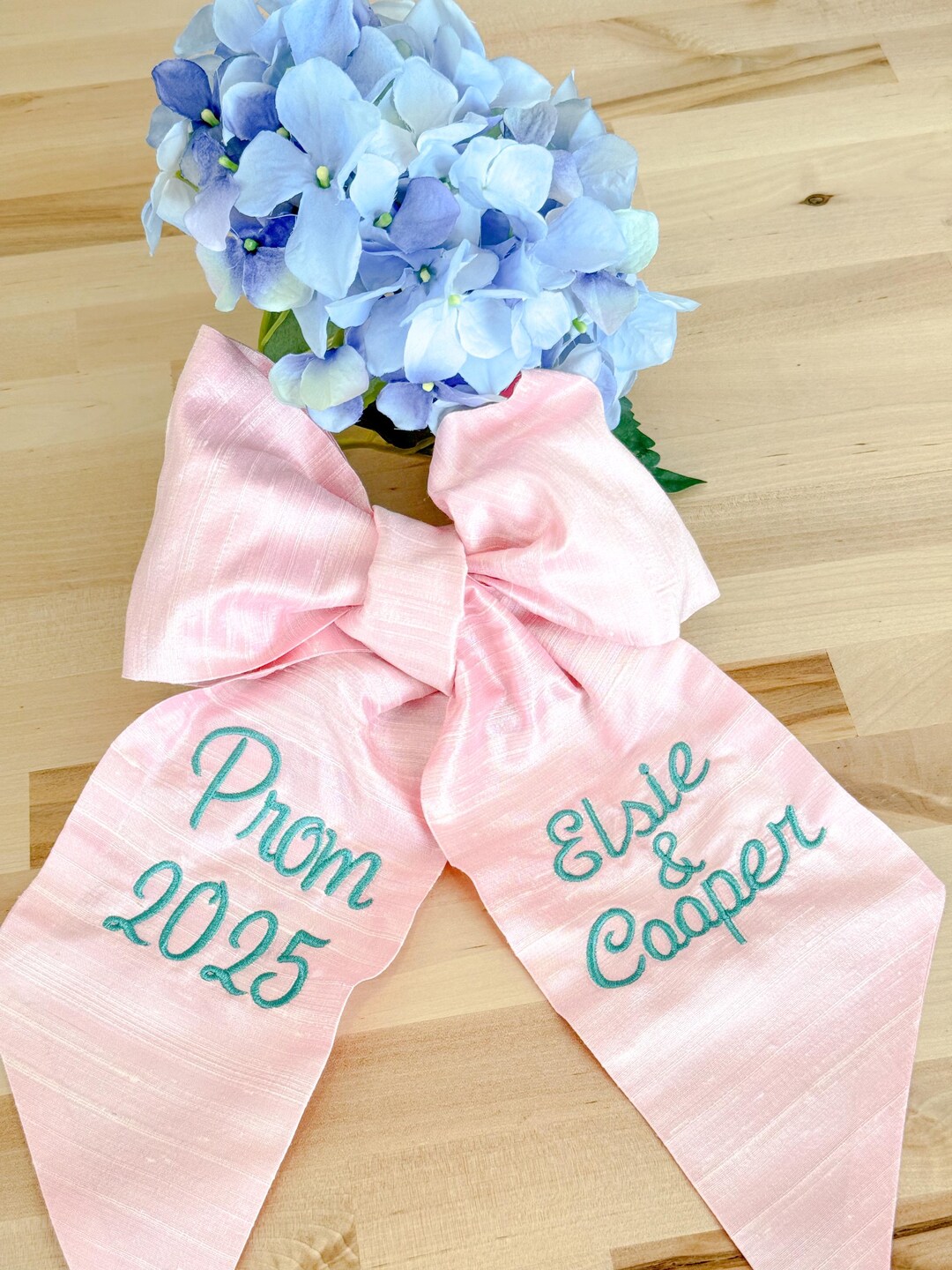 Personalized Prom Bouquet Sash: Monogrammed Linen Dance Keepsake - Etsy