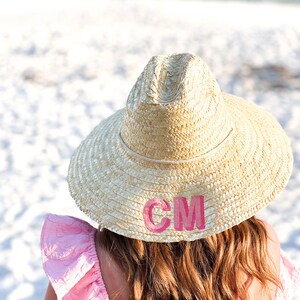 Monogram Straw Beach Hat - Etsy