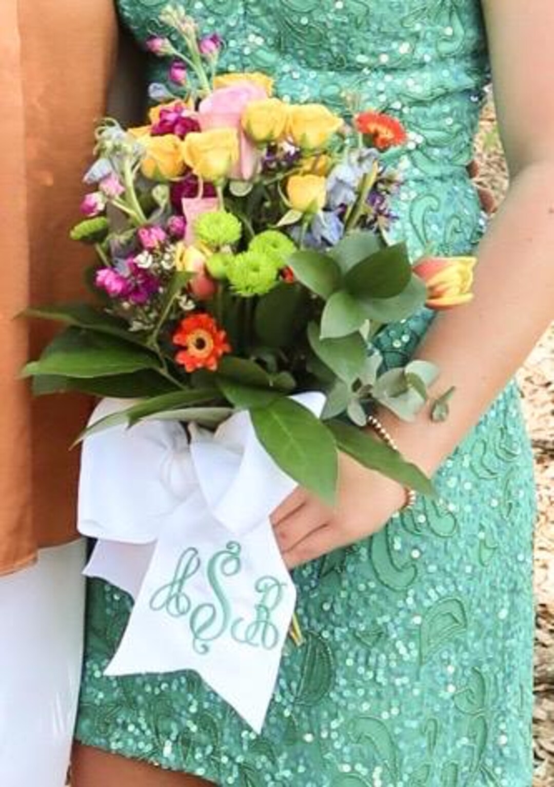 Flower Bouquet Ribbon Personalized - Monogram Prom or Hoco Dance ...