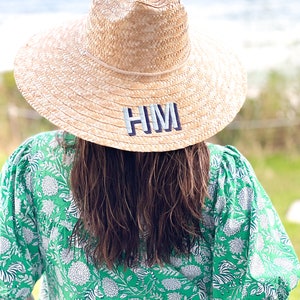 Monogram Straw Beach Hat - Etsy