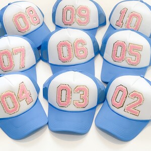 Sports Team Number Custom Trucker Hat - Vintage Hat - Age Number Retro ...