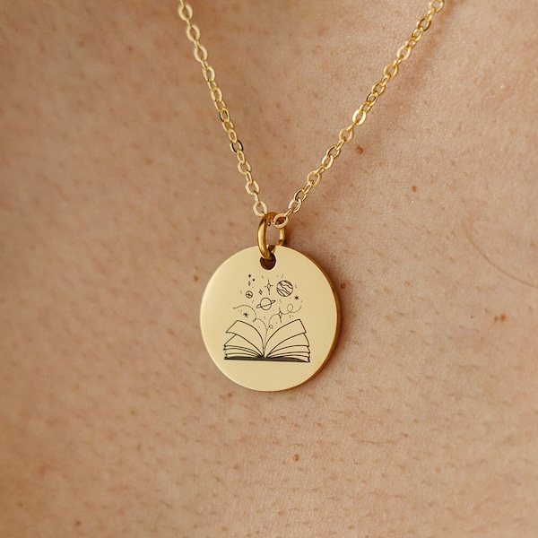Book Pendant Necklace - Etsy