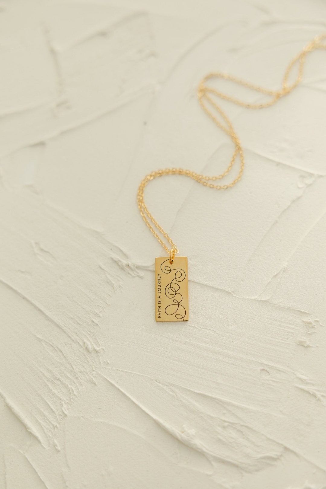 Faith is A Journey, Rectangle Necklace, Faith Necklace, Christian Necklace, Faith Jewelry ...