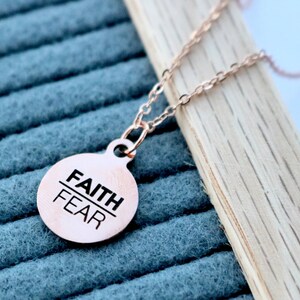 Faith Over Fear in Rose Gold Simply Jewelry Inspirational - Etsy