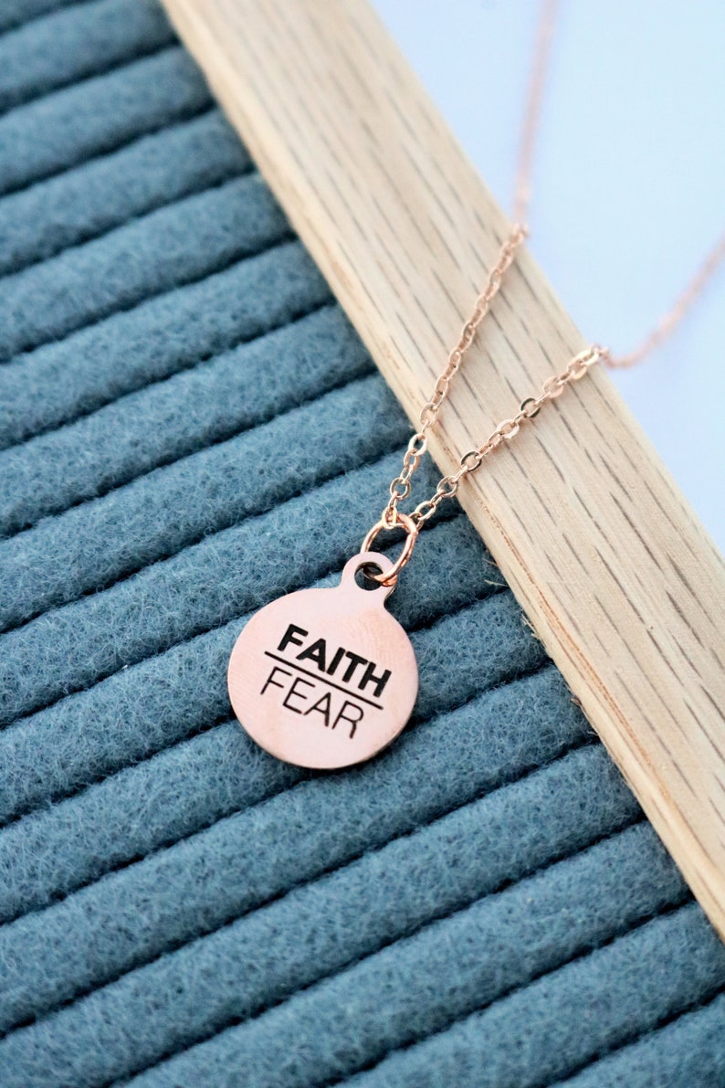 Faith Over Fear in Rose Gold Simply Jewelry Inspirational - Etsy