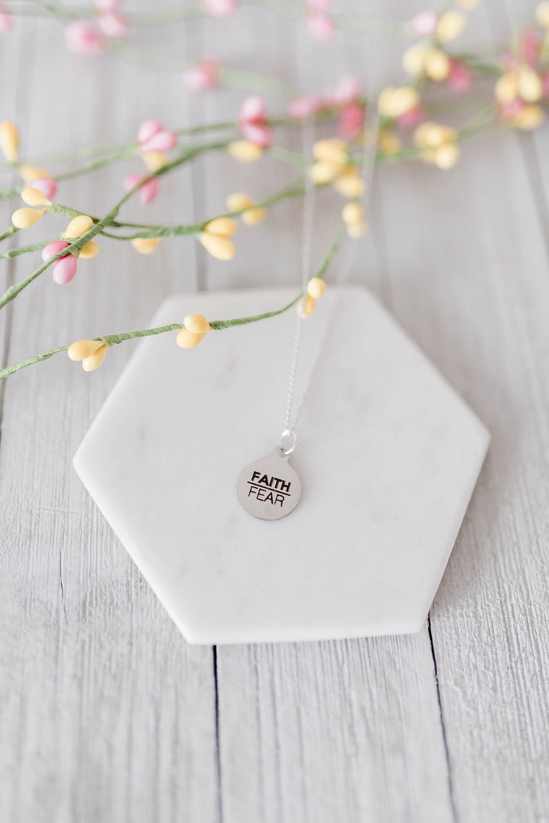 Faith Over Fear in Silver Christian Jewelry LDS Faith 18 Inch - Etsy