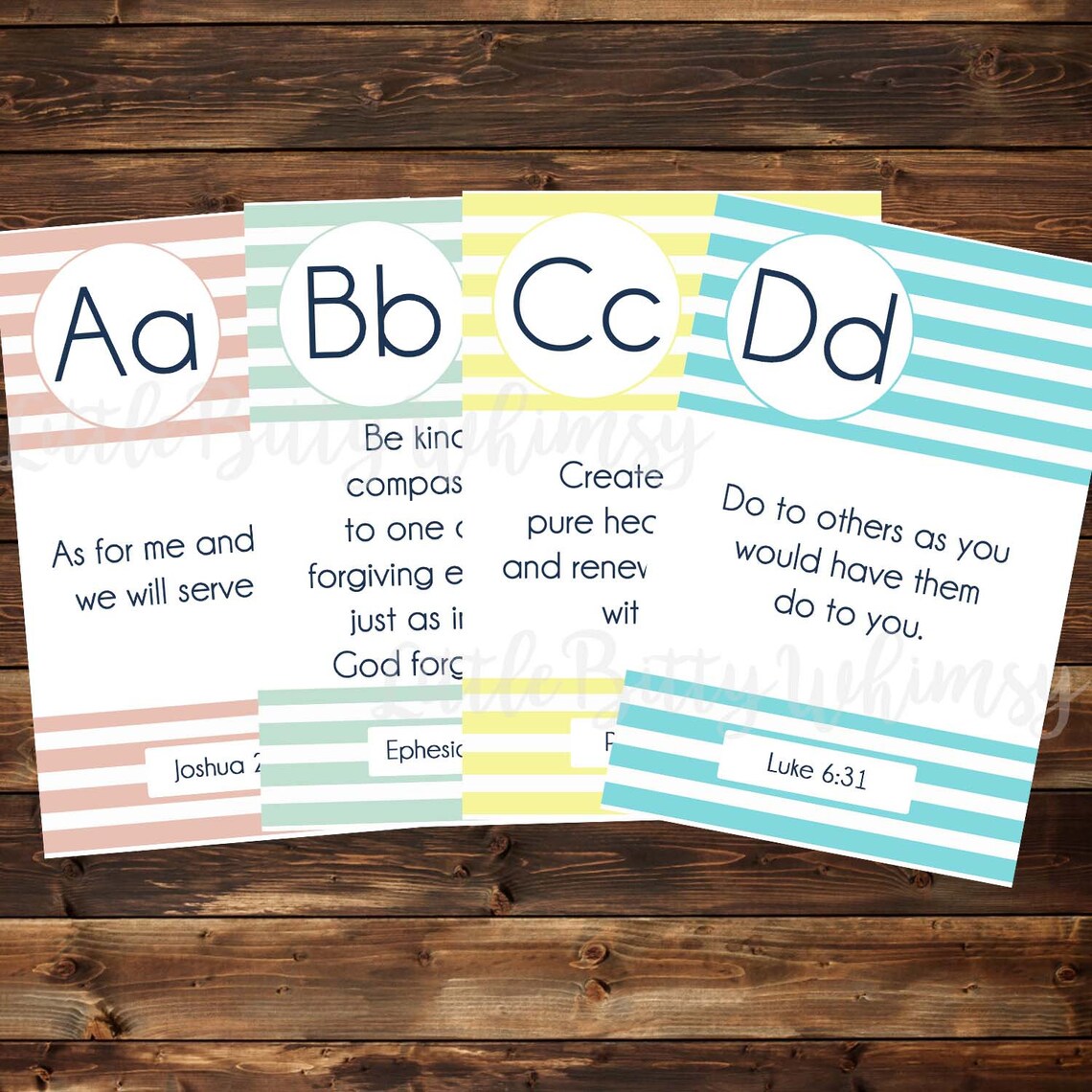 Abc Scripture Cards Set 2, Abc Bible Verses, Scripture Cards, Bible ...