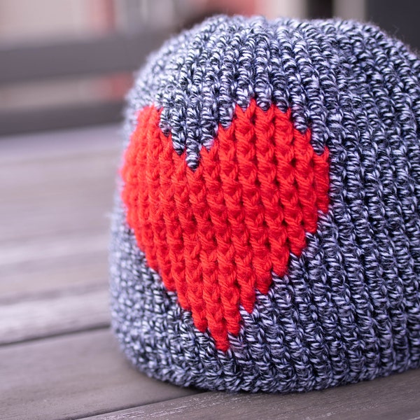 Heart Beanie - Etsy