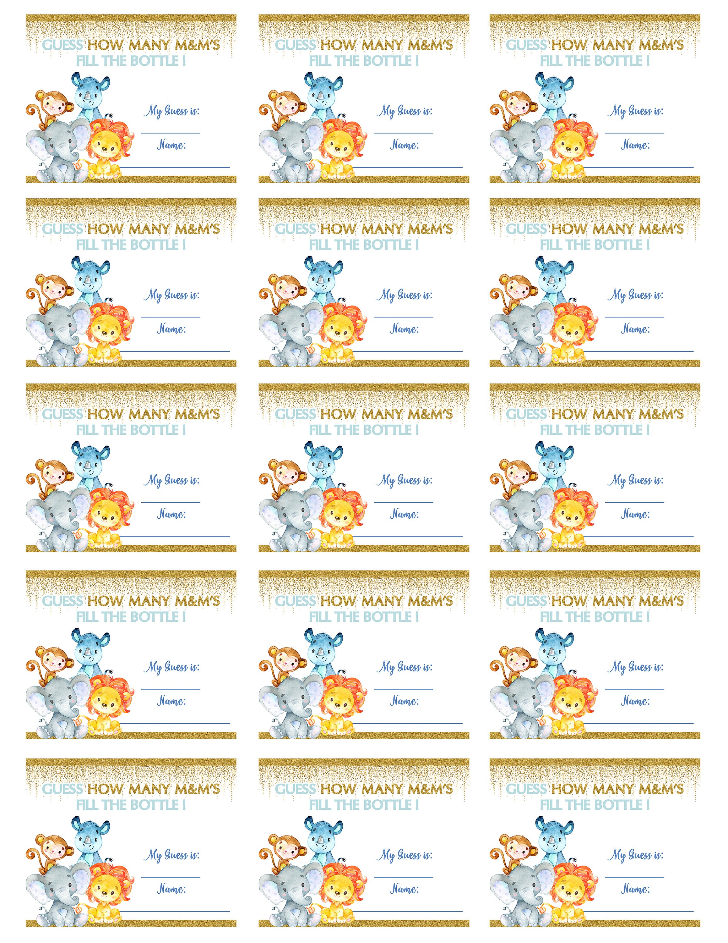 Guess How Many M ms In The Baby Bottle Printable Printable Word Searches