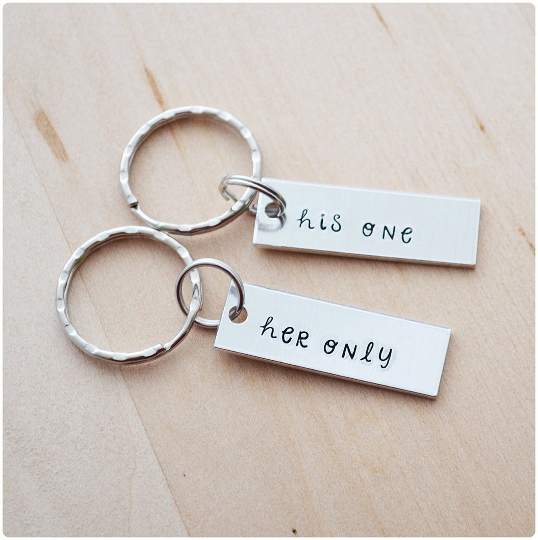 His One Her Only Keychains Custom Couple Key Rings Wedding - Etsy