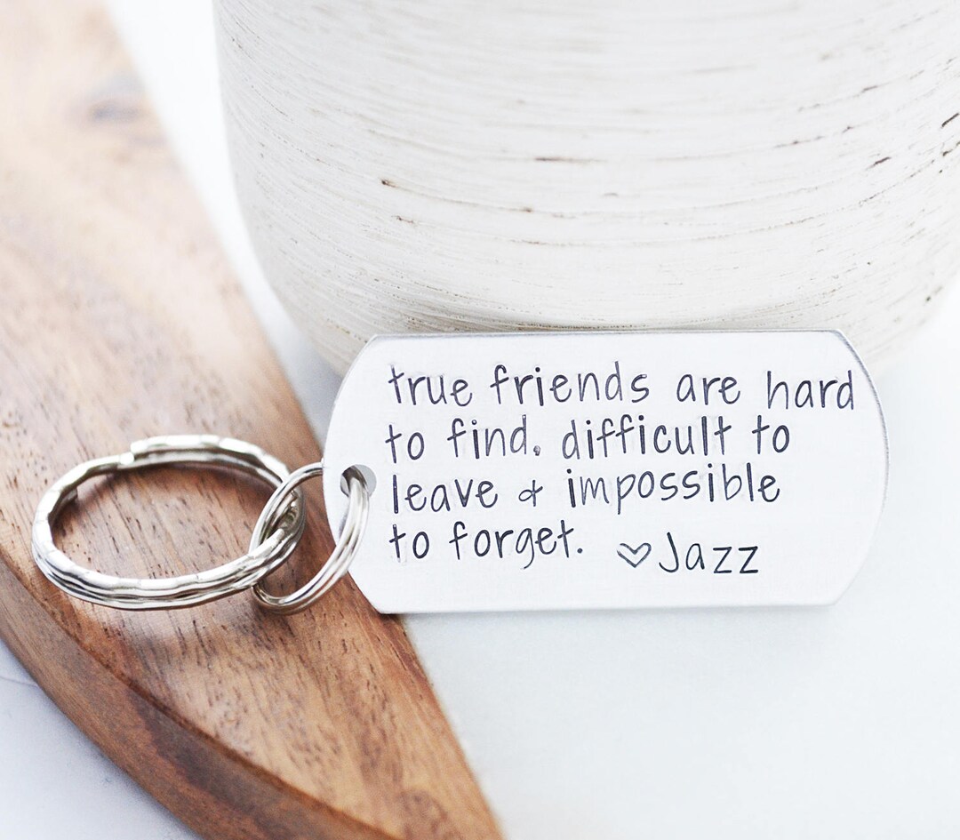 Best Friend Gifts - Hand Stamped Friendship Keychain - True Friendship ...