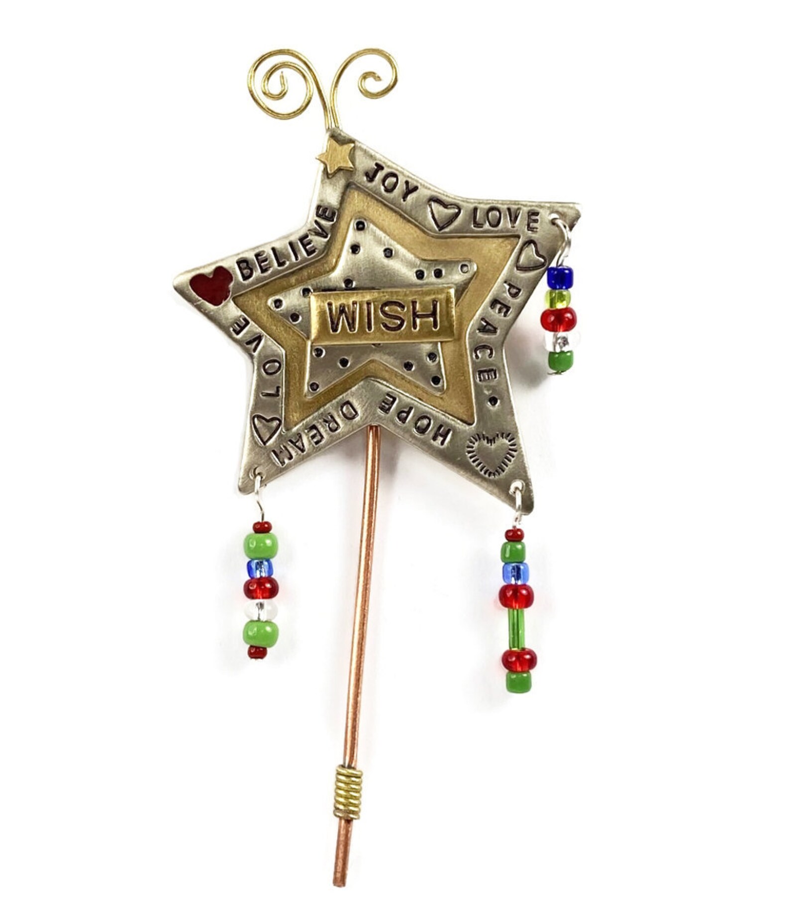 Star Pin Wish Pin Mixed Metal Star Pin Christmas Star Pin - Etsy