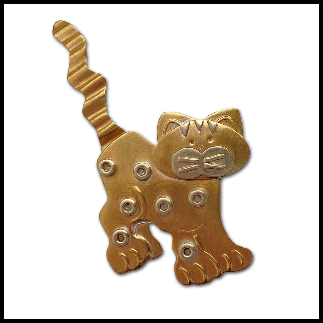Kitty Pin / Cute Kitty Jewelry / Cat Pin / Gold Cat Jewelry / Kitty ...