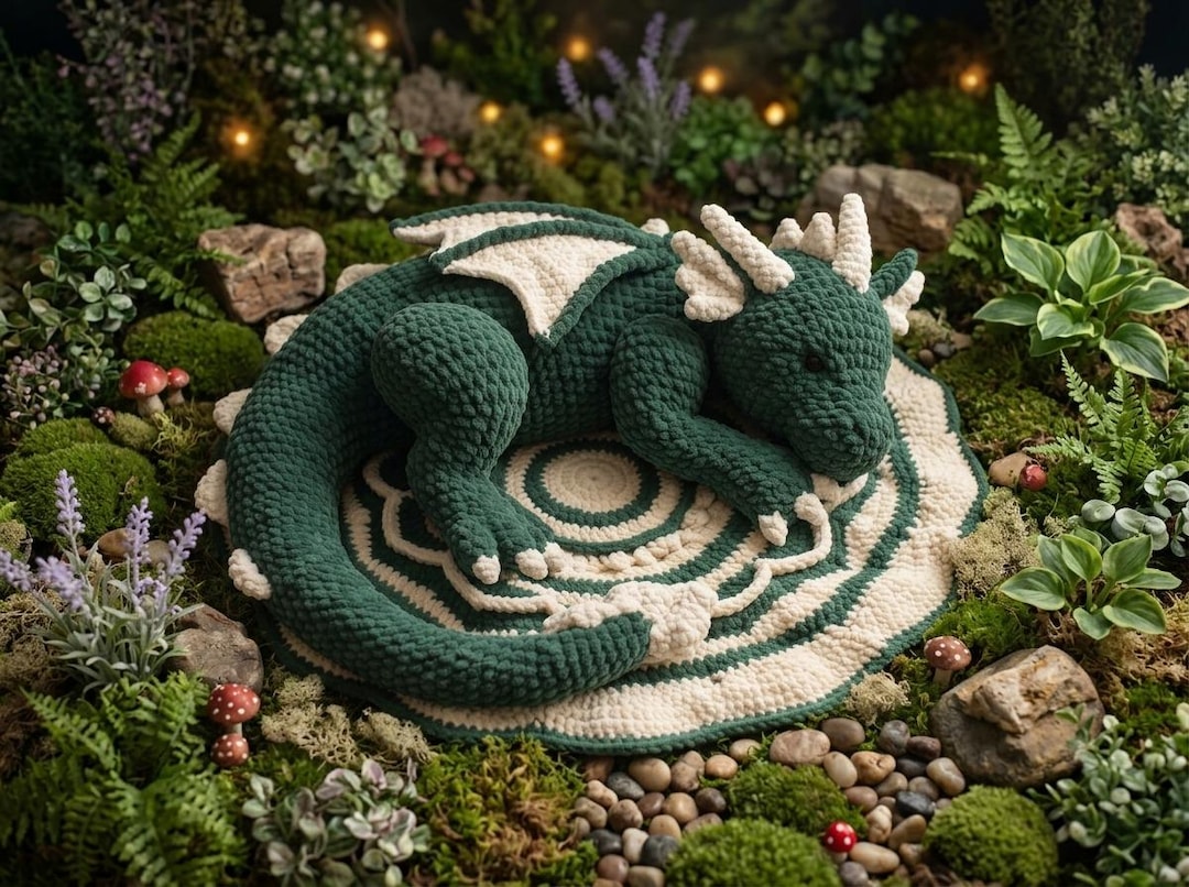 Sleeping Dragon Crochet Pattern, Amigurumi Dragon PDF, Floppy Dragon ...