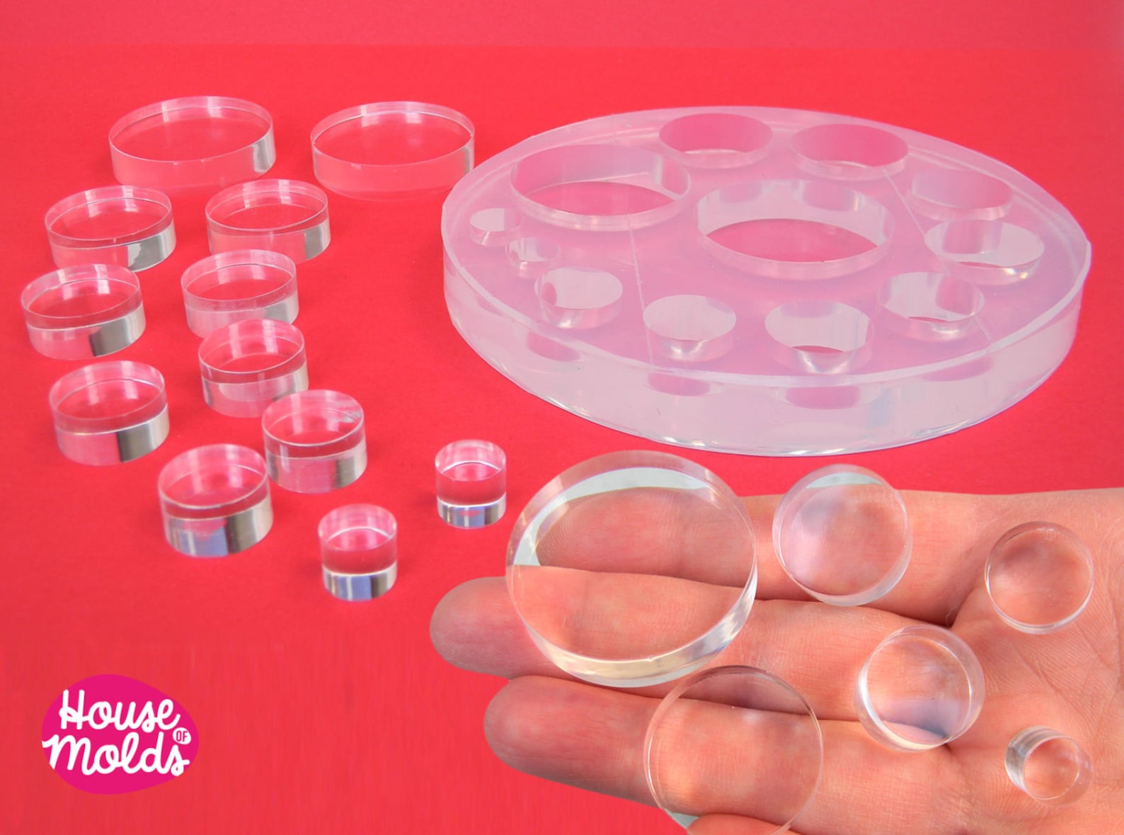 6 Sizes -multisize Flat Circles Clear Silicone Mold, Transparent Mold ...
