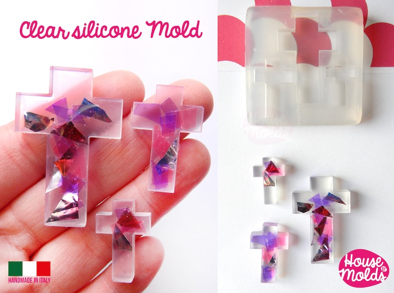 Cross Shapes Clear Resin Mold, 3 Sizes Simple Cross Transparent Mold ...