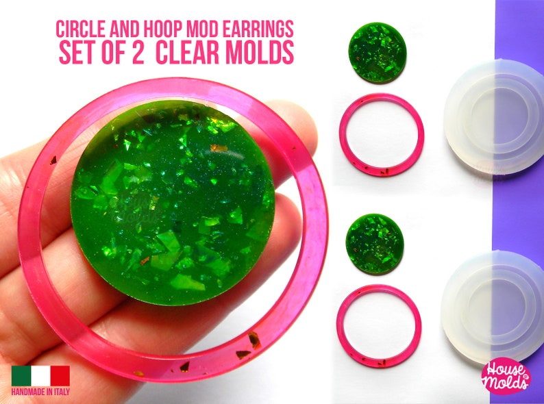 Hoops and Circles Mod Earrings 2 Clear Molds ,endless Combinations Easy ...