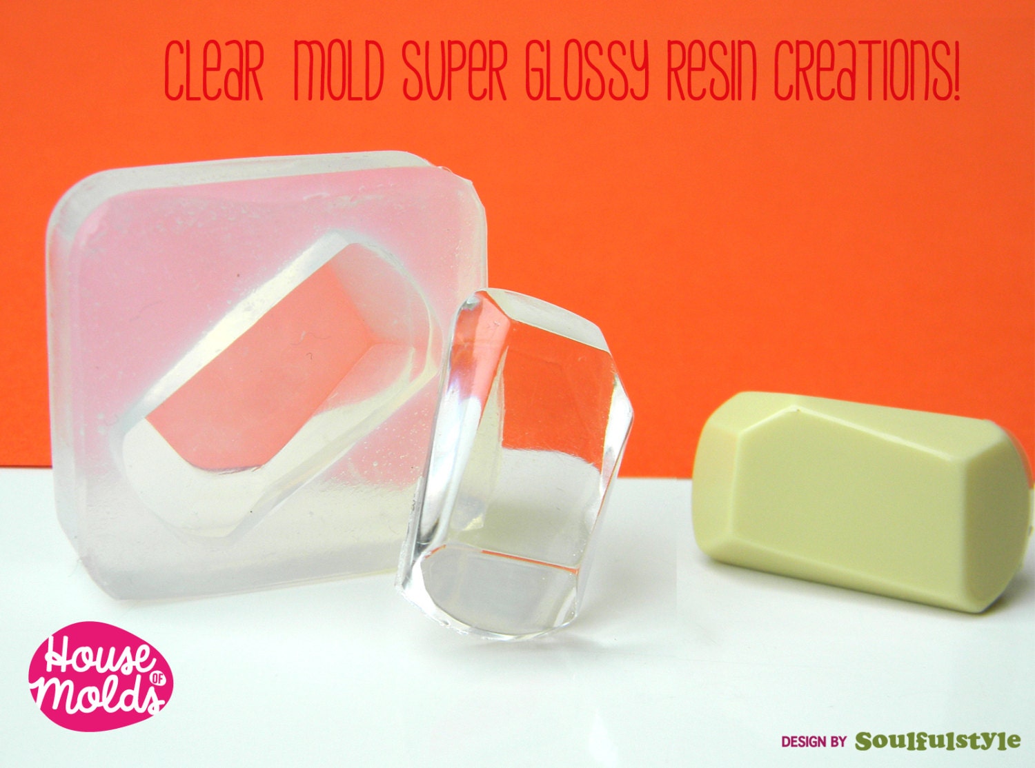 Modern Faceted Pendant Clear Mold , Modern Pendant Transparent Mold to ...