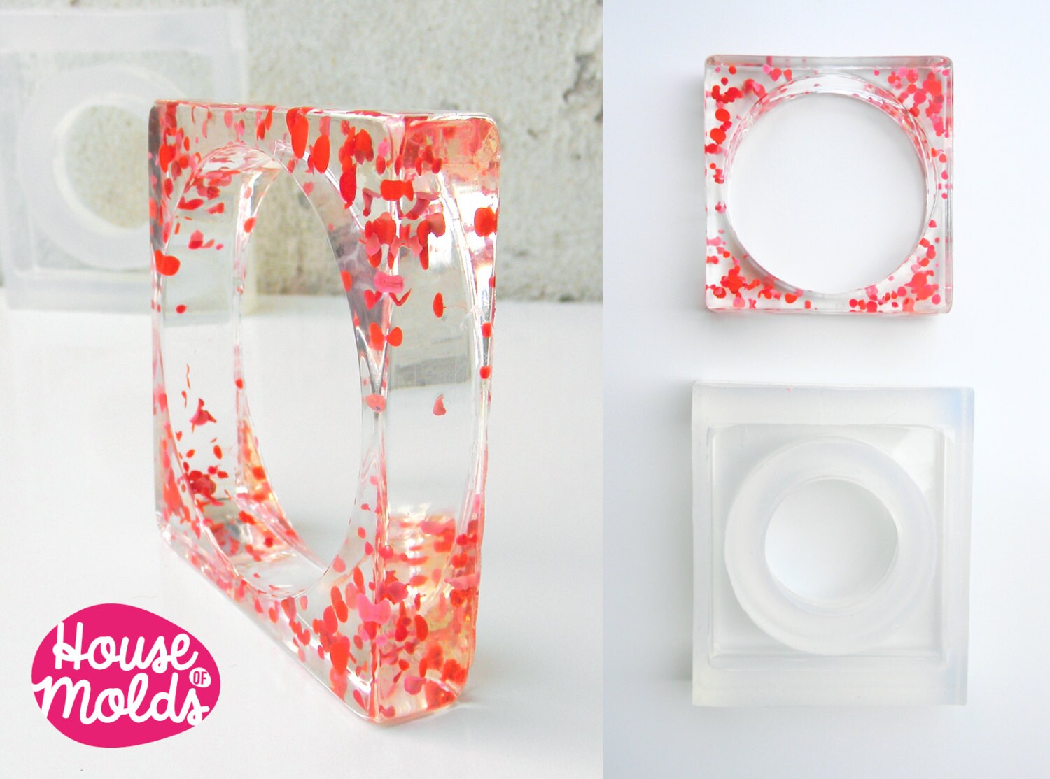 Squared Bangle Mold clear Rubber Moldmold to Make Squared - Etsy