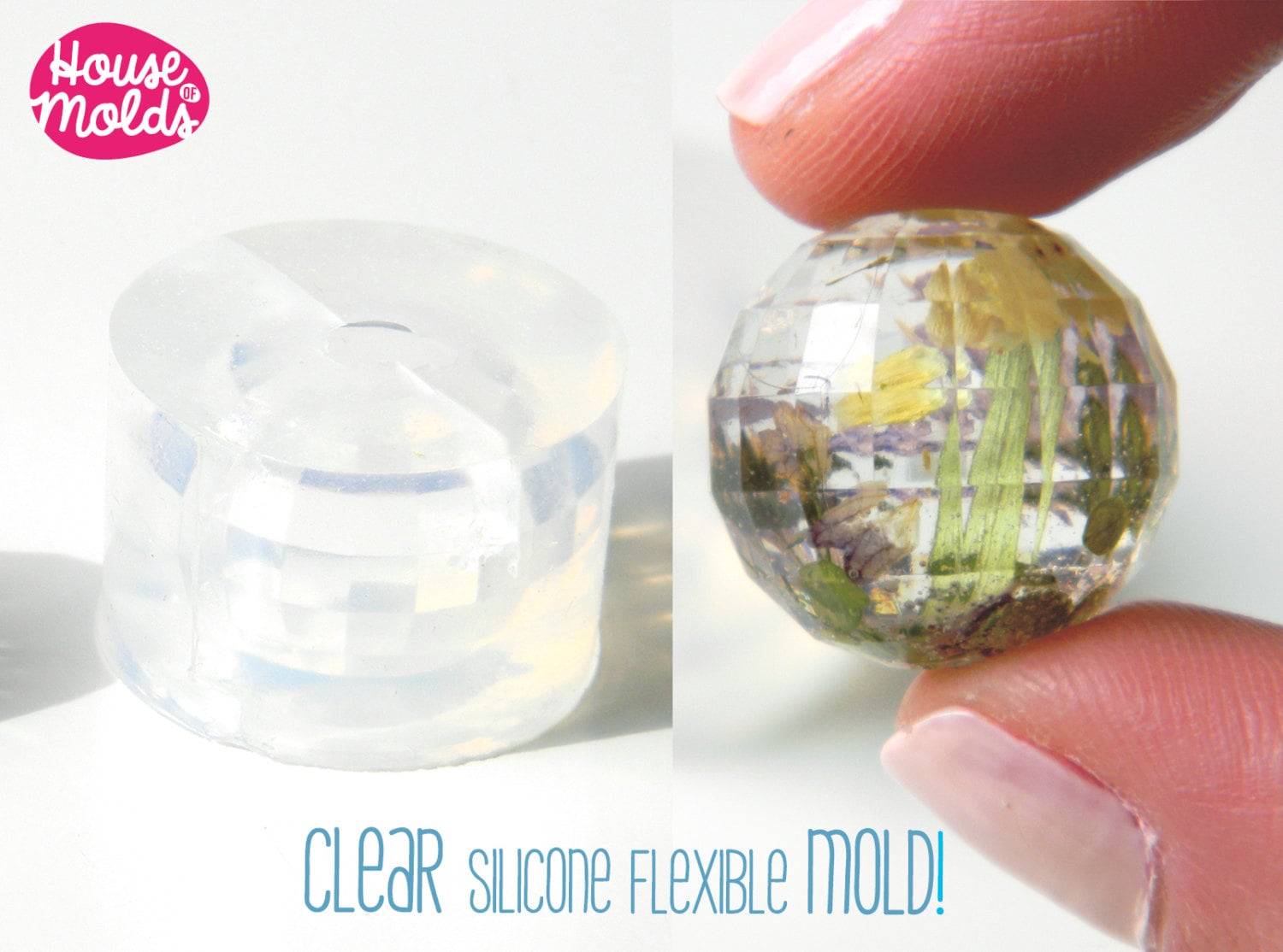 Clear Mold for Faceted Sphere 2.2 Cm Diameter ,mold for Faceted Resin ...