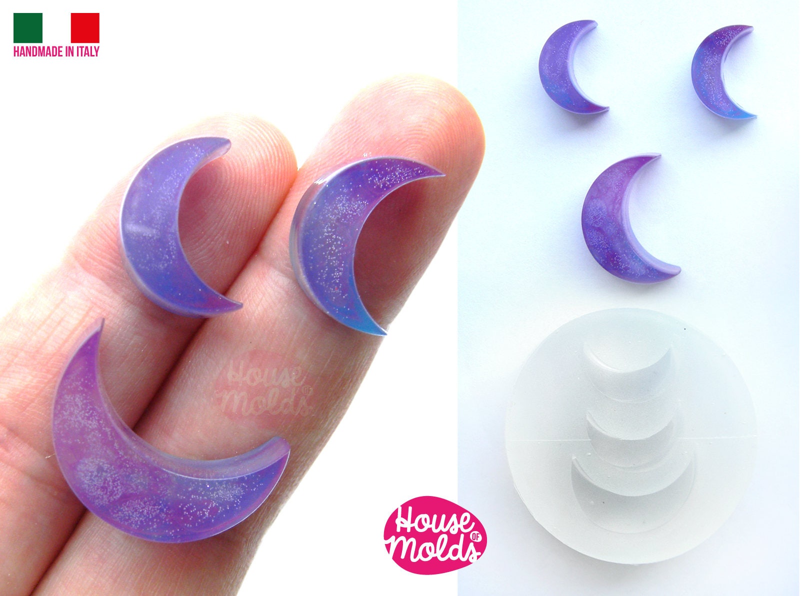 Set of 3 Crescent Moon Clear Mold 2 Sizes , Transparent Mold to Make ...