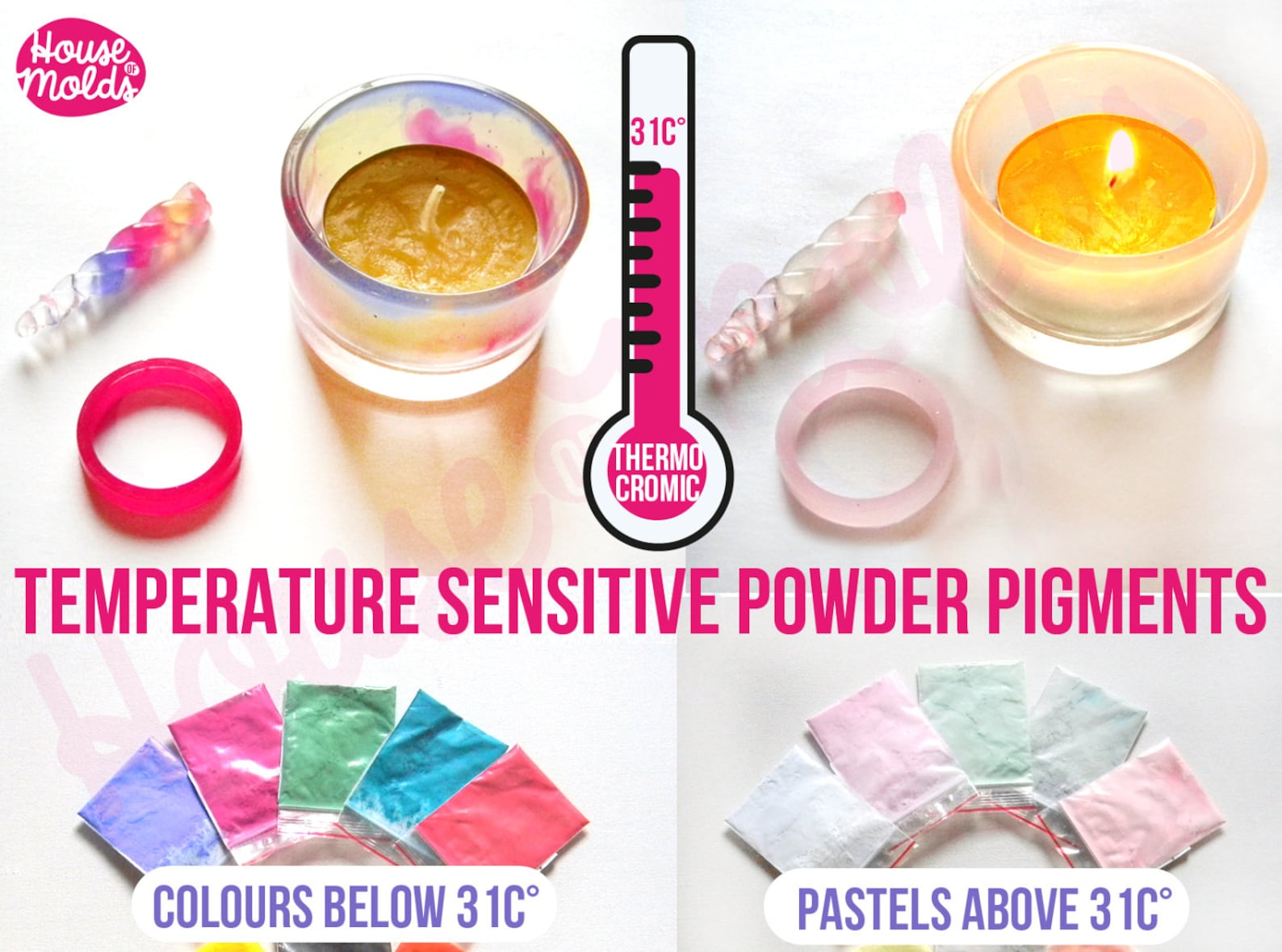 Temperature Sensitive Special Powder Pigments , Brights Colours Under ...