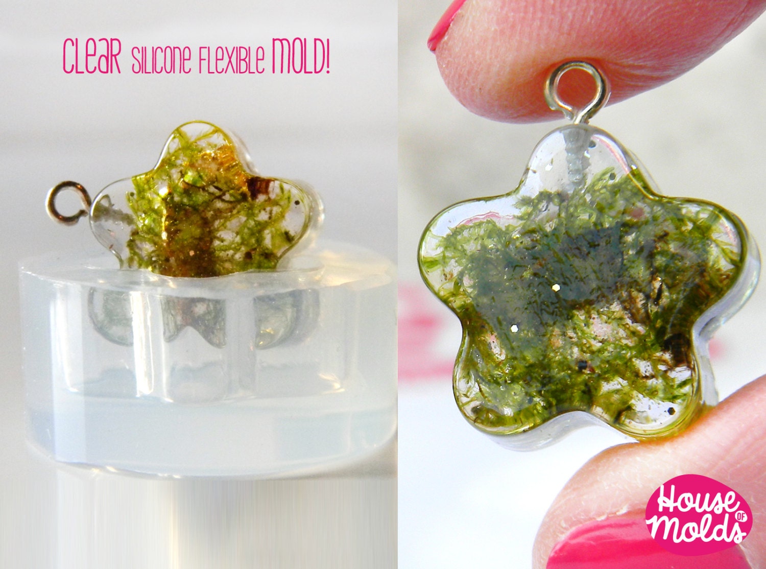 20x20 mm Flat Flower Clear Silicone Mold transparent Mold | Etsy