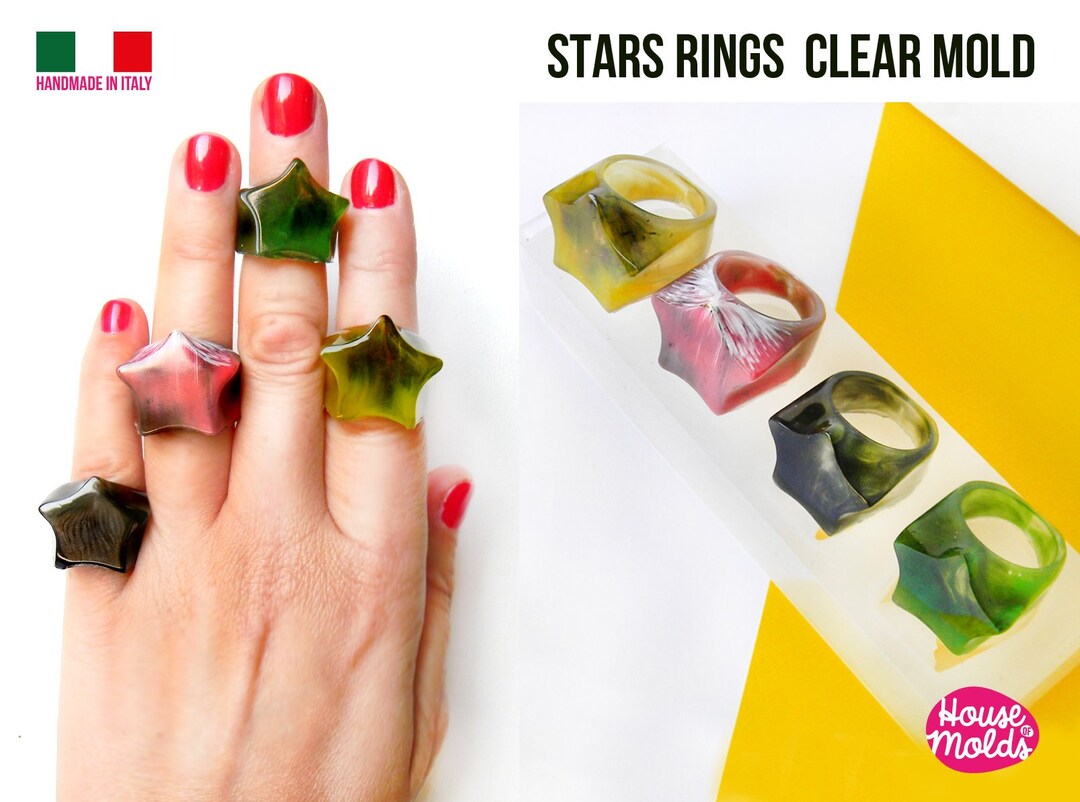 Star Rings Clear Mold- 4 Sizes Star Shaped Rings-super Shiny Creations ...