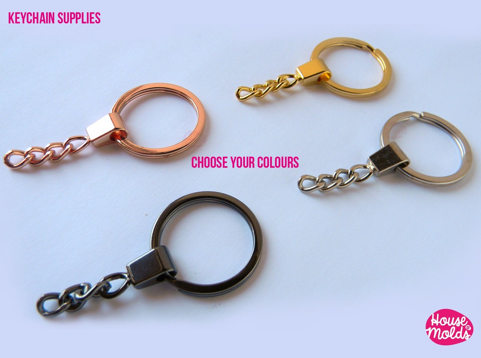 Keychains Supplies 4 Colours to Choose Keychain Making With - Etsy