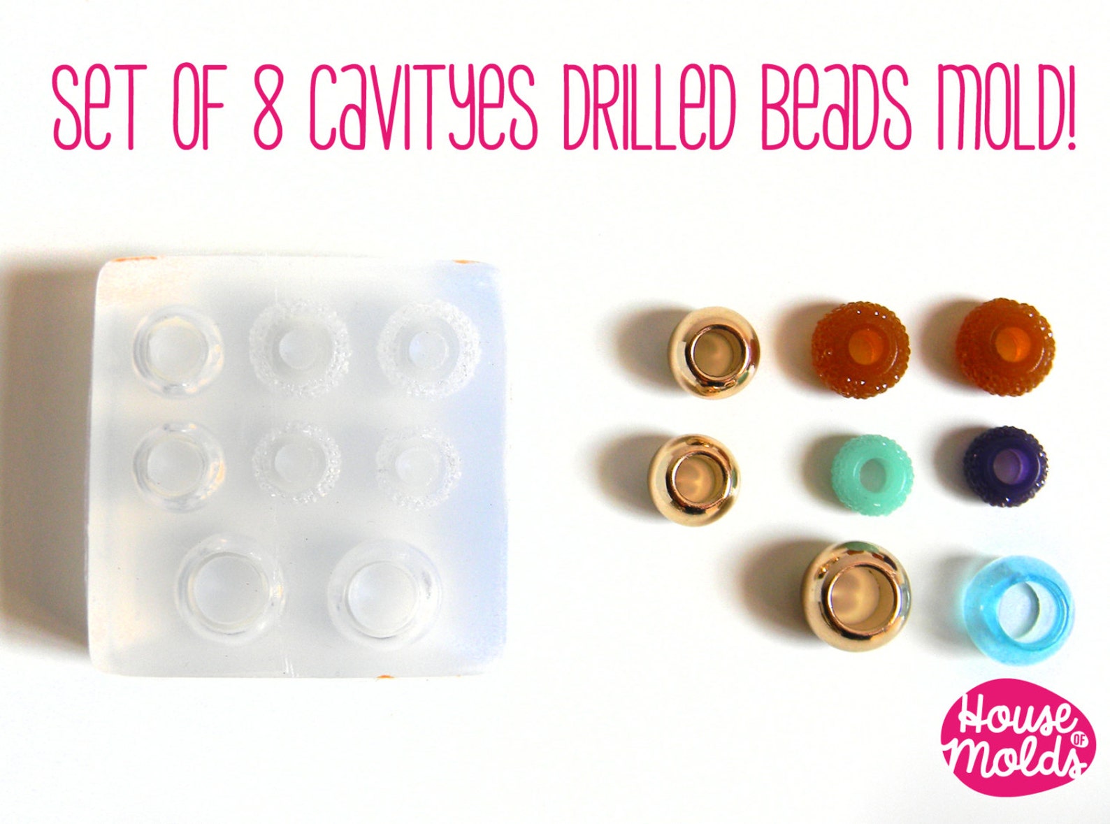 Set of 8 Drilled Bead Clear Mold mold to Make European Style - Etsy