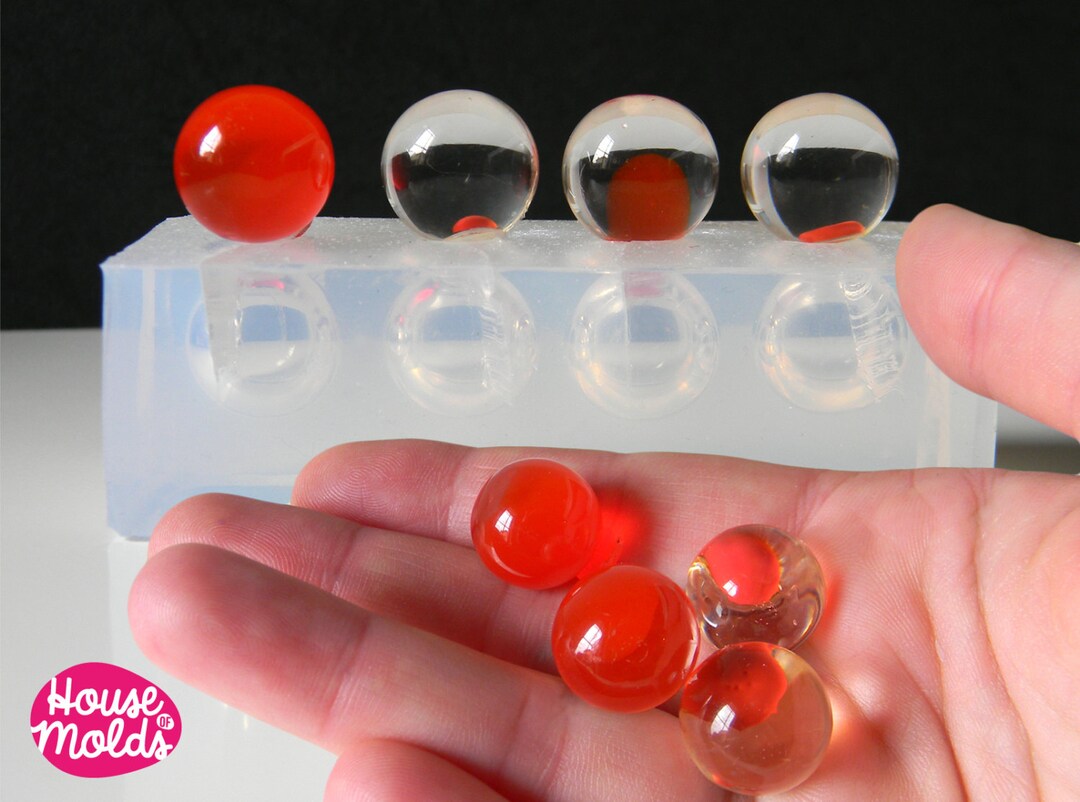 15 , 13 or 10 Mm Multi Sphere Clear Mold,4 Cavities 15 Mm Spheres Mold ...