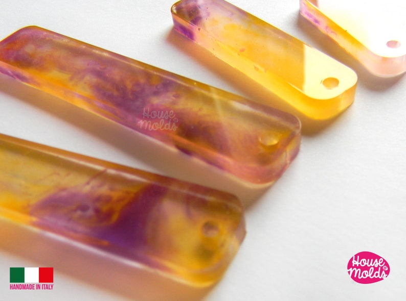 6 Rounded Rectangles Set + Premade Holes on Top Clear Flexible Silicone ...