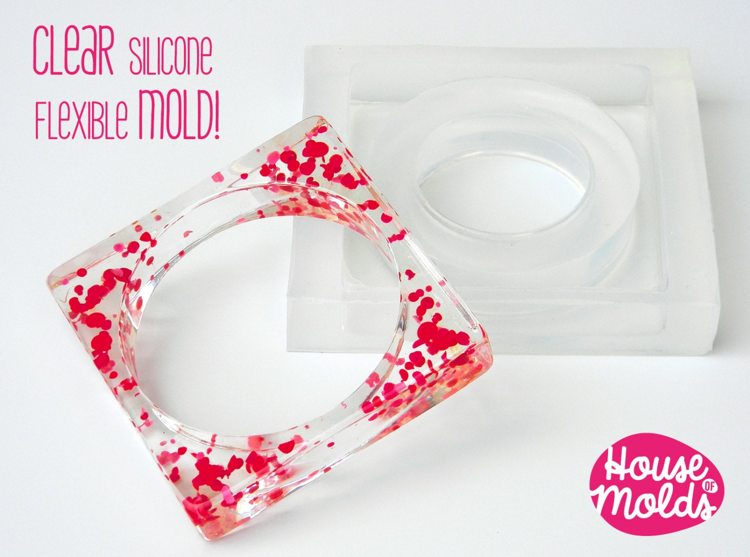 Squared Bangle Mold clear Rubber Moldmold to Make Squared - Etsy