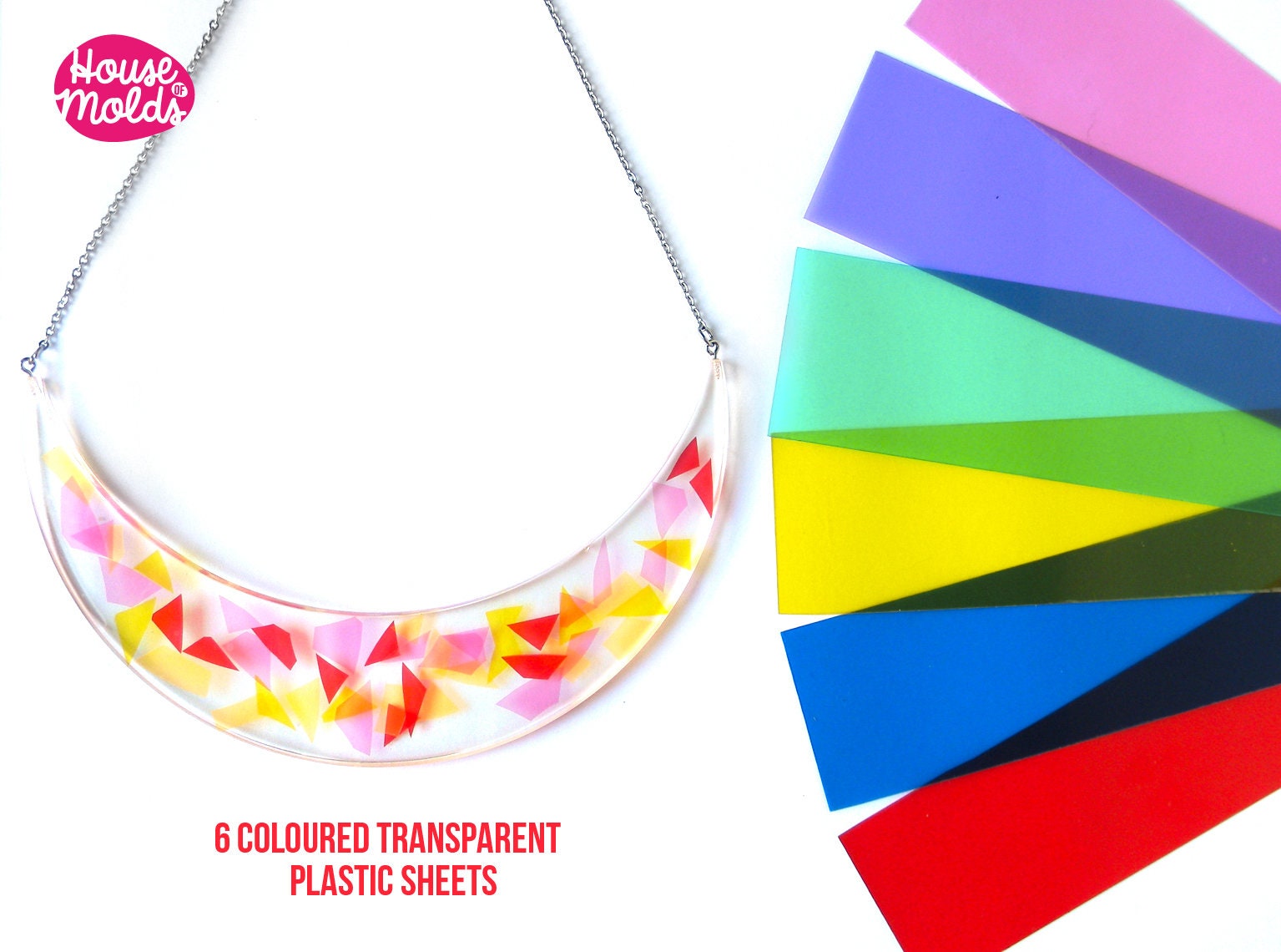 Pack of 6 Coloured Transparent Plastic thin sheets ideal | Etsy