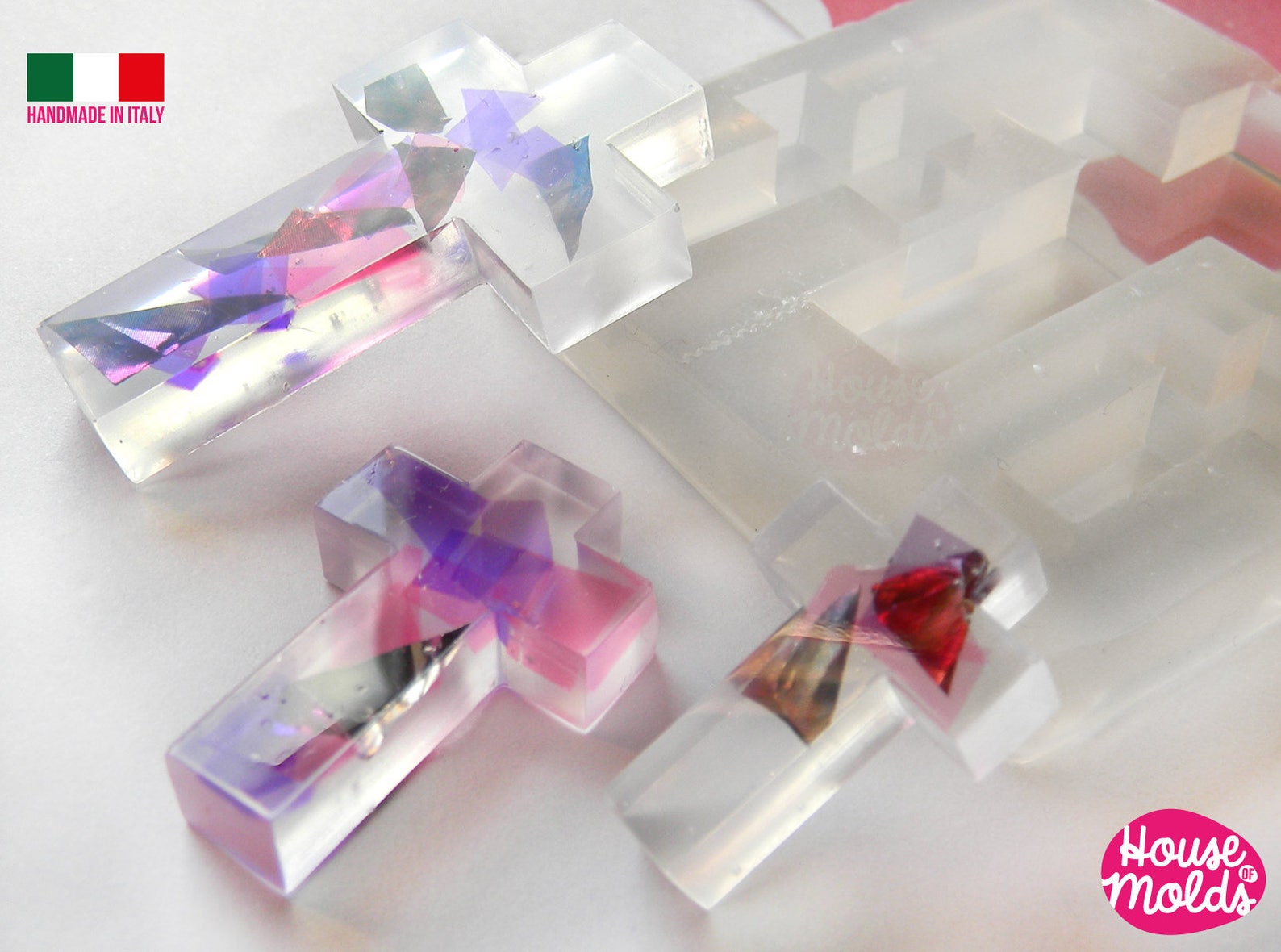 Cross Shapes Clear Resin Mold, 3 Sizes Simple Cross Transparent Mold ...