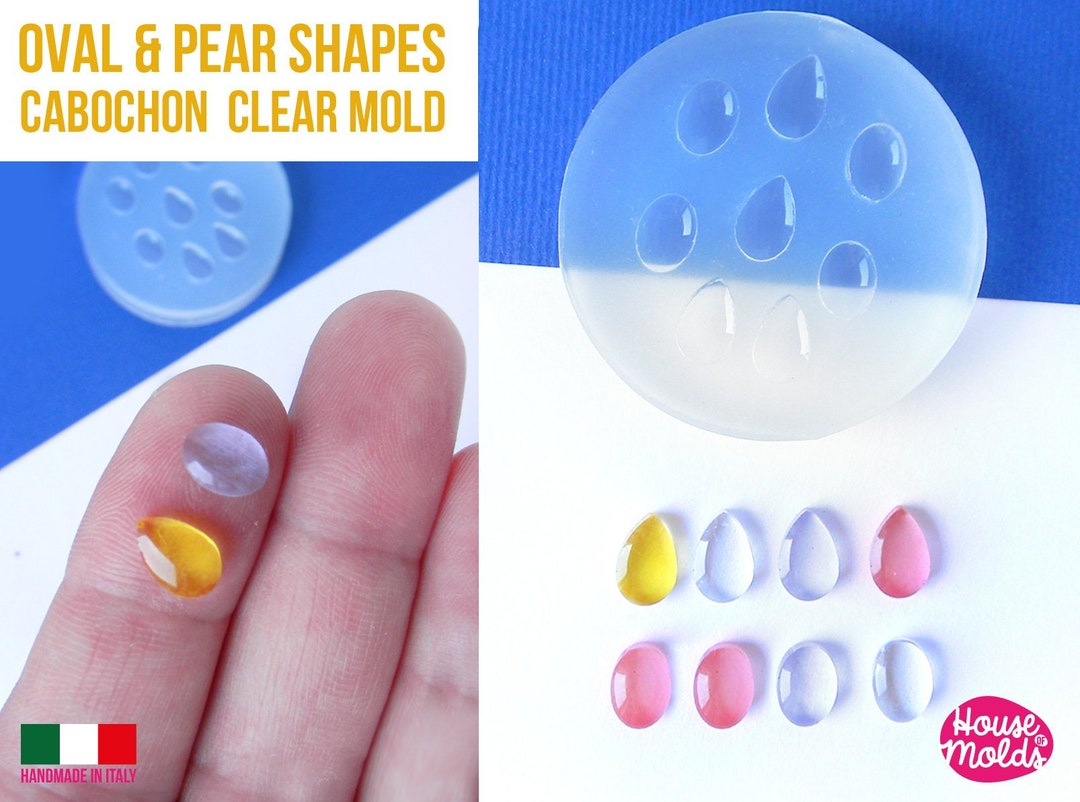 Tiny Ovals and Pear Shapes Cabochon Mold 8 Cavities ,clear Mold to Make ...