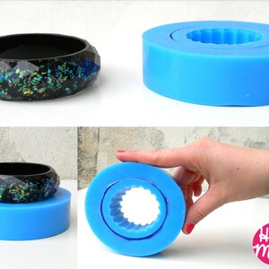 Classic Bold Faceted Bangle Mold, Flexible Silicone Mold for Resin ...