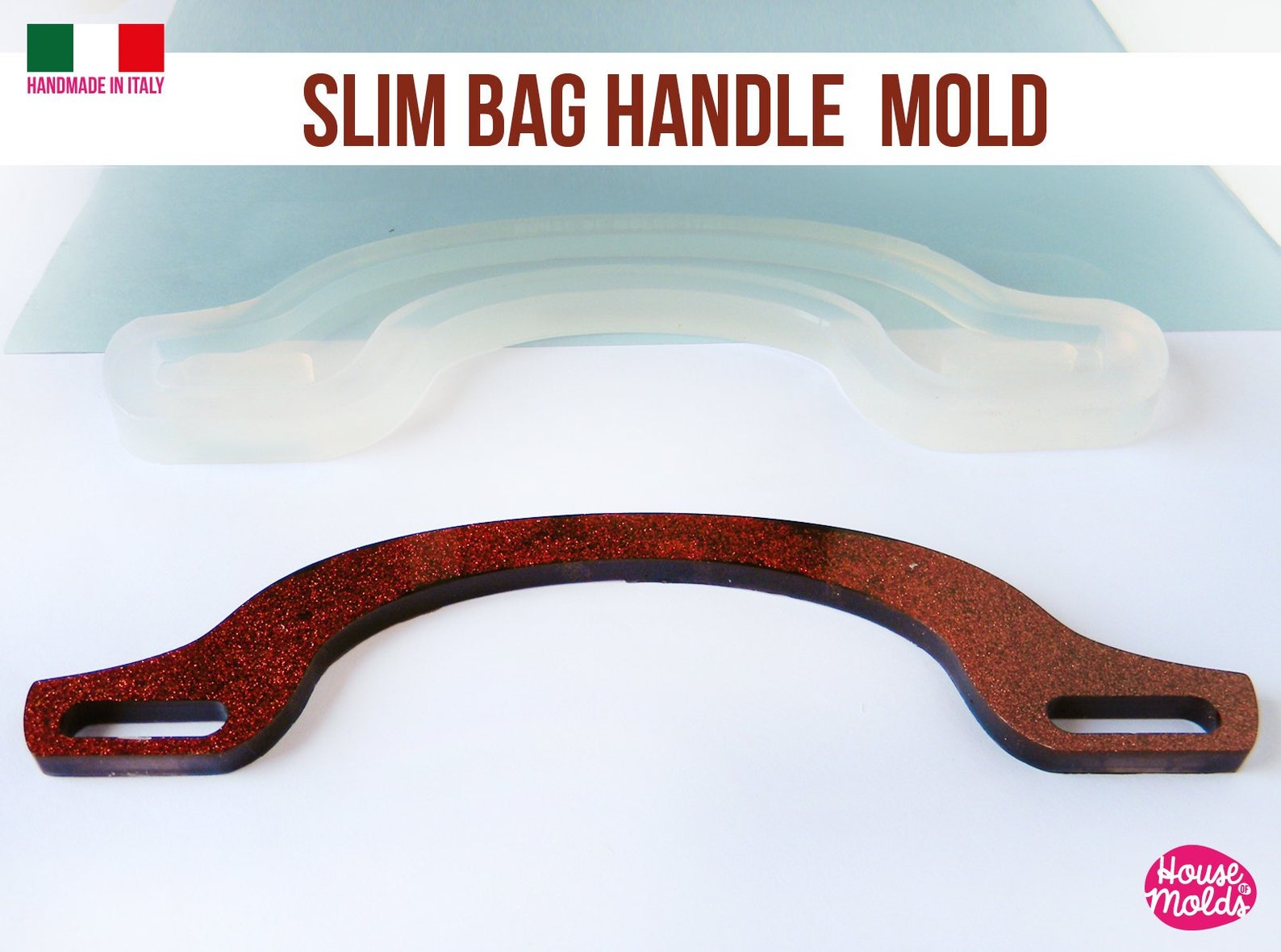 Slim Bag Handles Clear Mold , Handles Measurements 19 Cm X 5,5 Cm -5 Mm ...