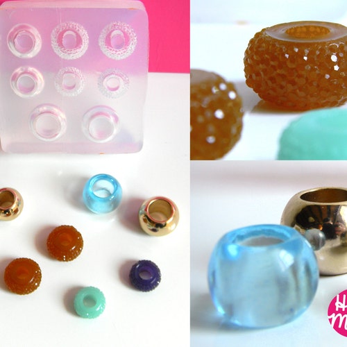 Set of 8 Drilled Bead Clear Mold mold to Make European Style - Etsy